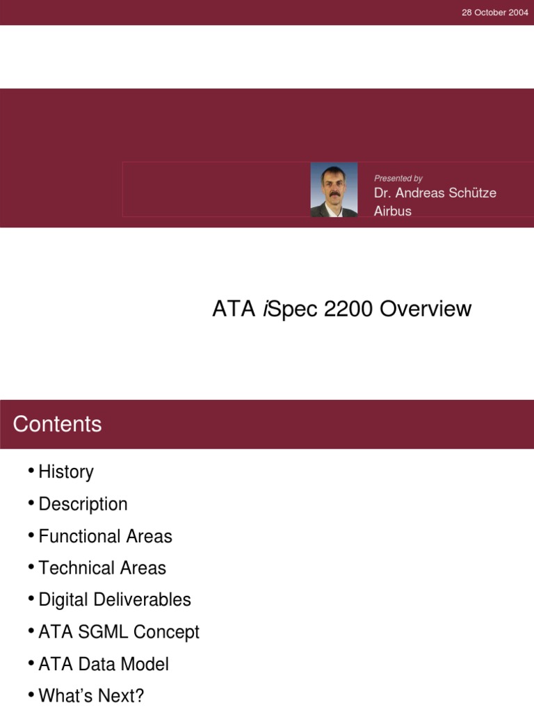 ATA iSpec 2200 Overview | Data Model | Business
