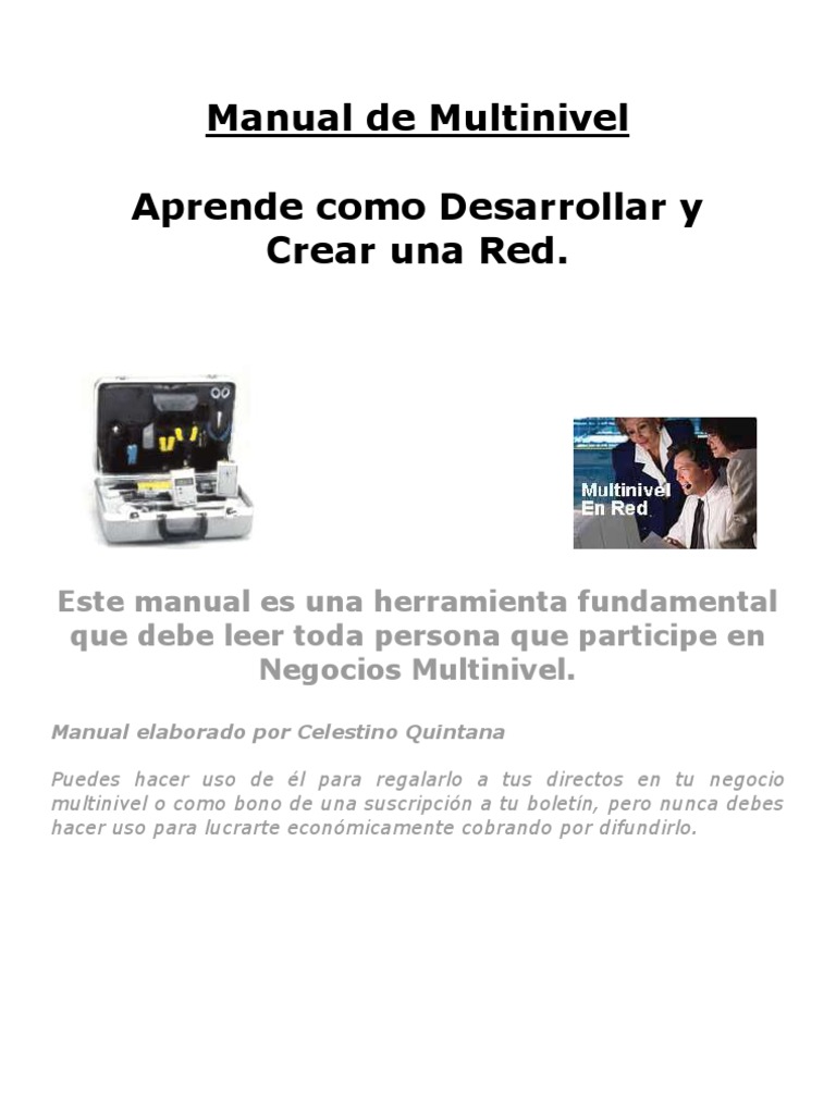 Manual Multinivel en Red | PDF | Comercialización de niveles múltiples ...