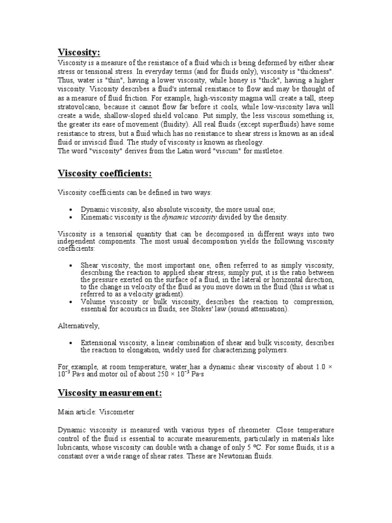 Viscosity | PDF | Viscosity | Gases