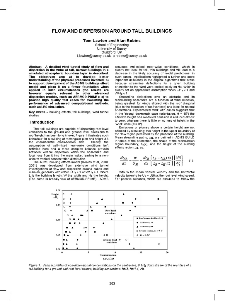 Flow and Dispersion Around Tall Buildings: Tom Lawton and Alan Robins ...