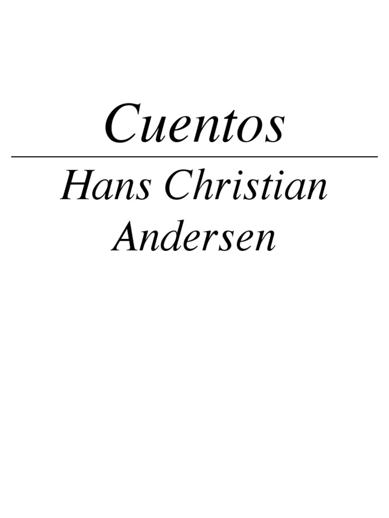 Hans Christian Andersen - Cuentos - V1.0 | PDF | Hans Christian ...