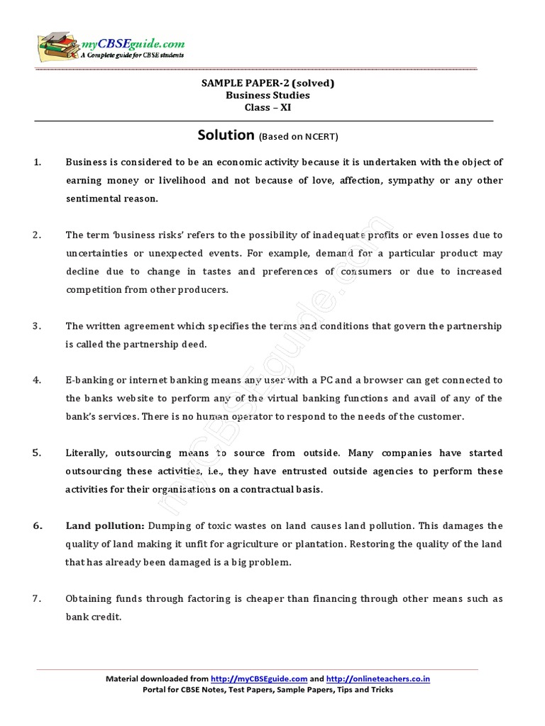 2015 11 SP Business Studies 02 Sol jc4 PDF | PDF | Preferred Stock ...