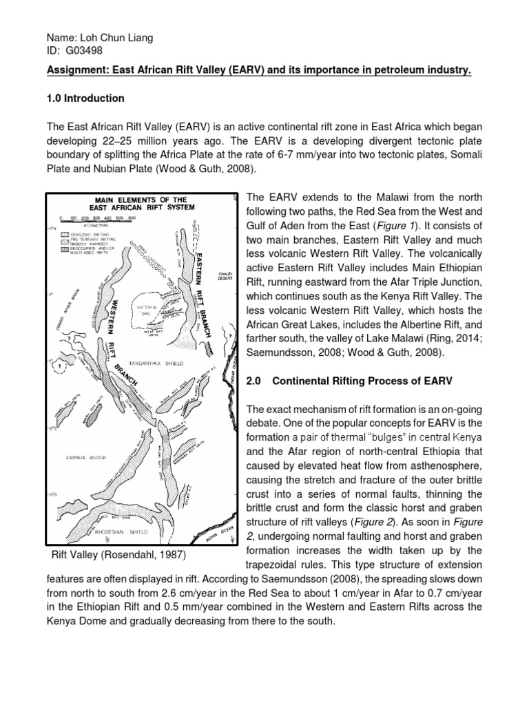 Assignment - East African Rift Valley | PDF | Rift | Geology
