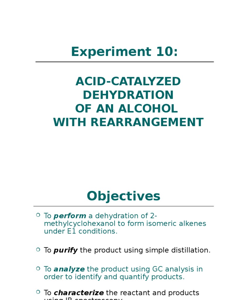 Dehydration of Alcohols | PDF | Infrared Spectroscopy | Absorption ...