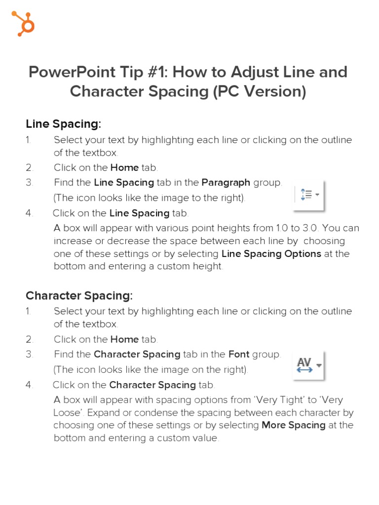 Adjust Line & Character Spacing in PowerPoint | PDF