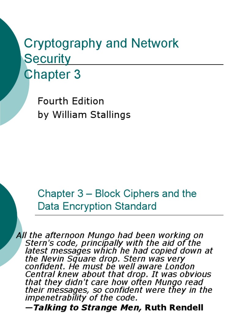 Cryptography and Network Security: Fourth Edition by William Stallings | PDF | Encryption | Cipher