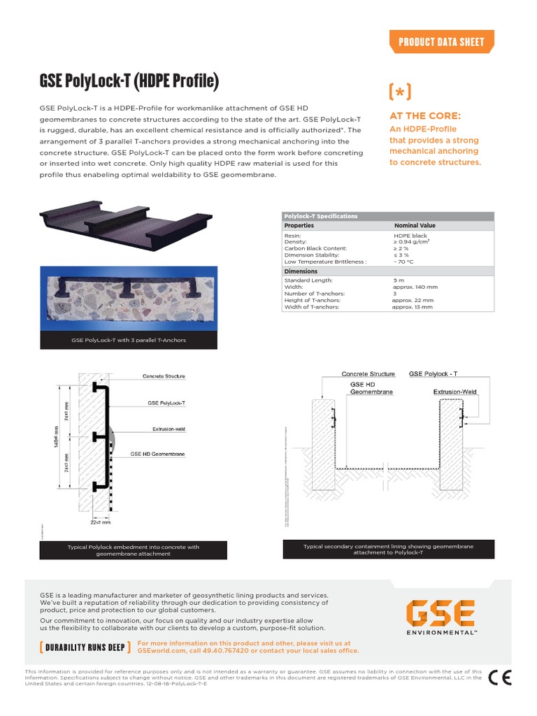 GSE Polylock-T (HDPE Profile) | PDF