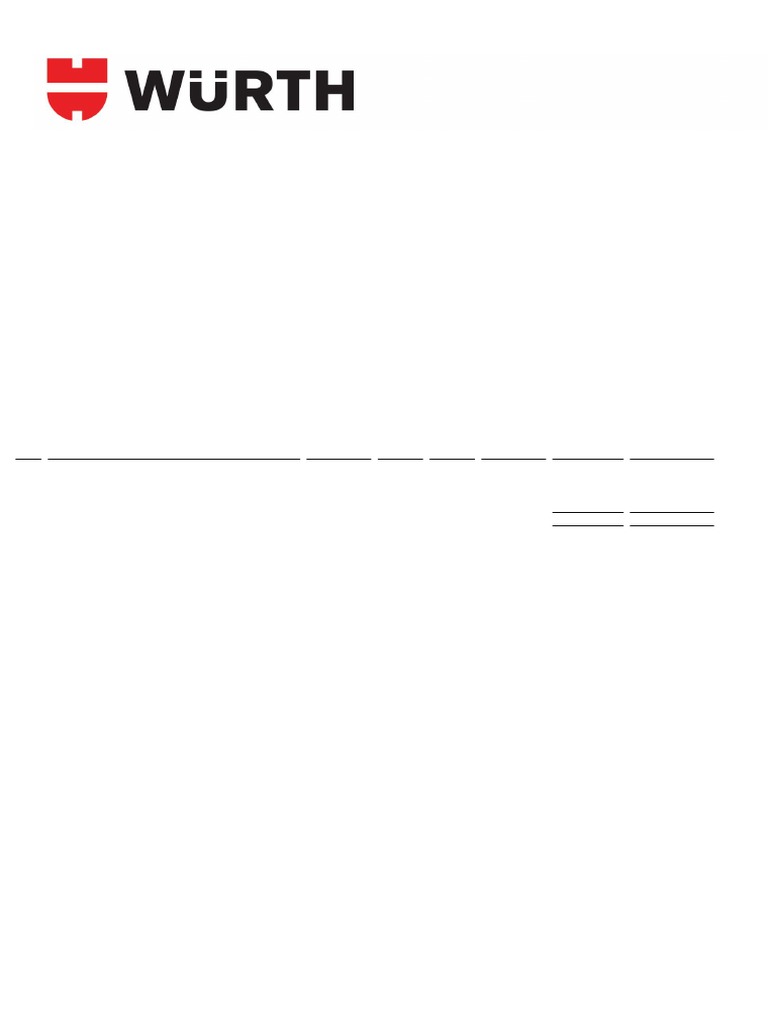 Quotation: Wurth Gulf FZE | PDF | Business | Finance & Money Management