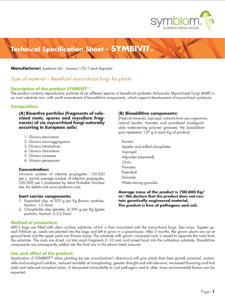 Symbiom Tehni Źki Listovi - Symbivit PDF | PDF