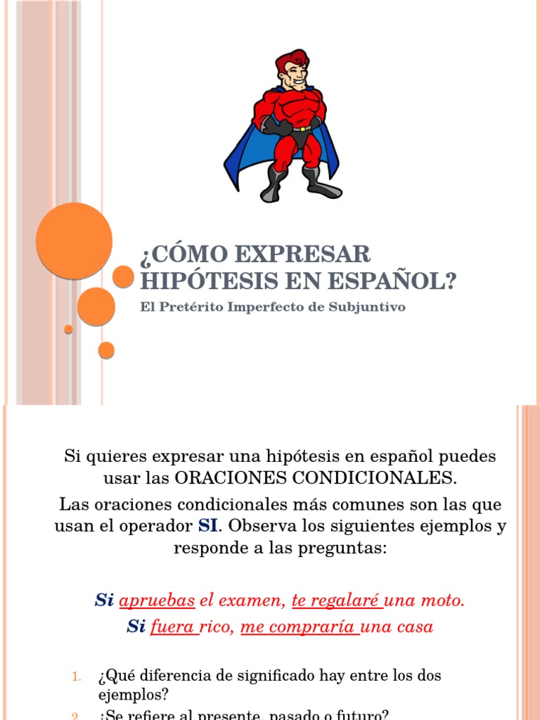 Expresar Hipótesis en Español | PDF | Artes del Lenguaje y Comunicación