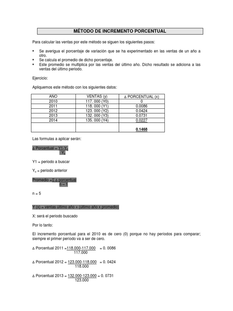 Método de Incremento Porcentual | PDF | Enseñanza de matemática