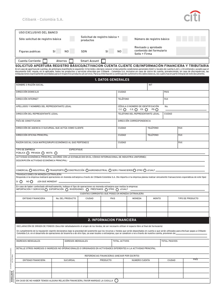 Formato Apertura Cuenta Corriente | Banks | Economies