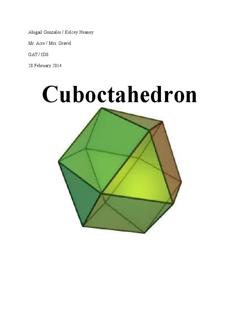 Cuboctahedron | PDF | Triangle | Volume