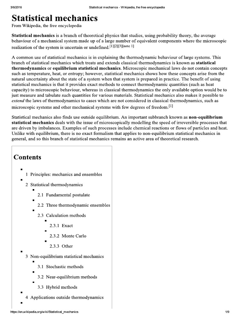 Statistical Mechanics | PDF