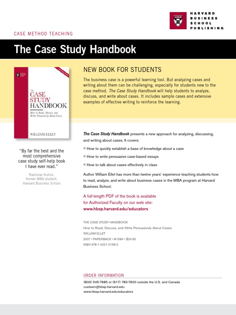 Case Study Handbook Overview | PDF | Harvard Business School | Case Study