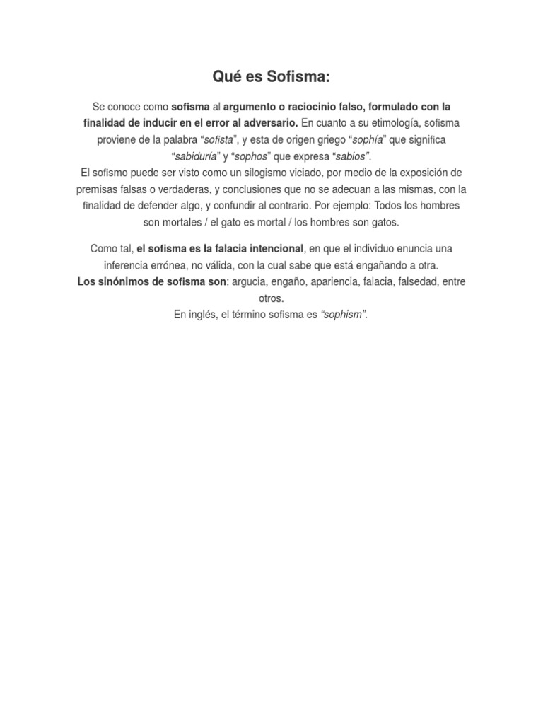 Qué Es Sofisma | PDF