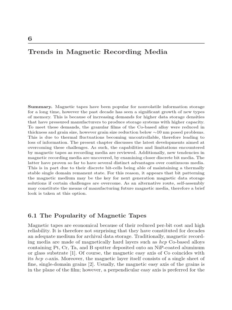 06 - Trends in Magnetic Recording Media | PDF | Photolithography ...