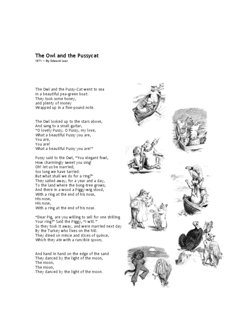 Edward Lear - The Owl and The Pussycat | PDF