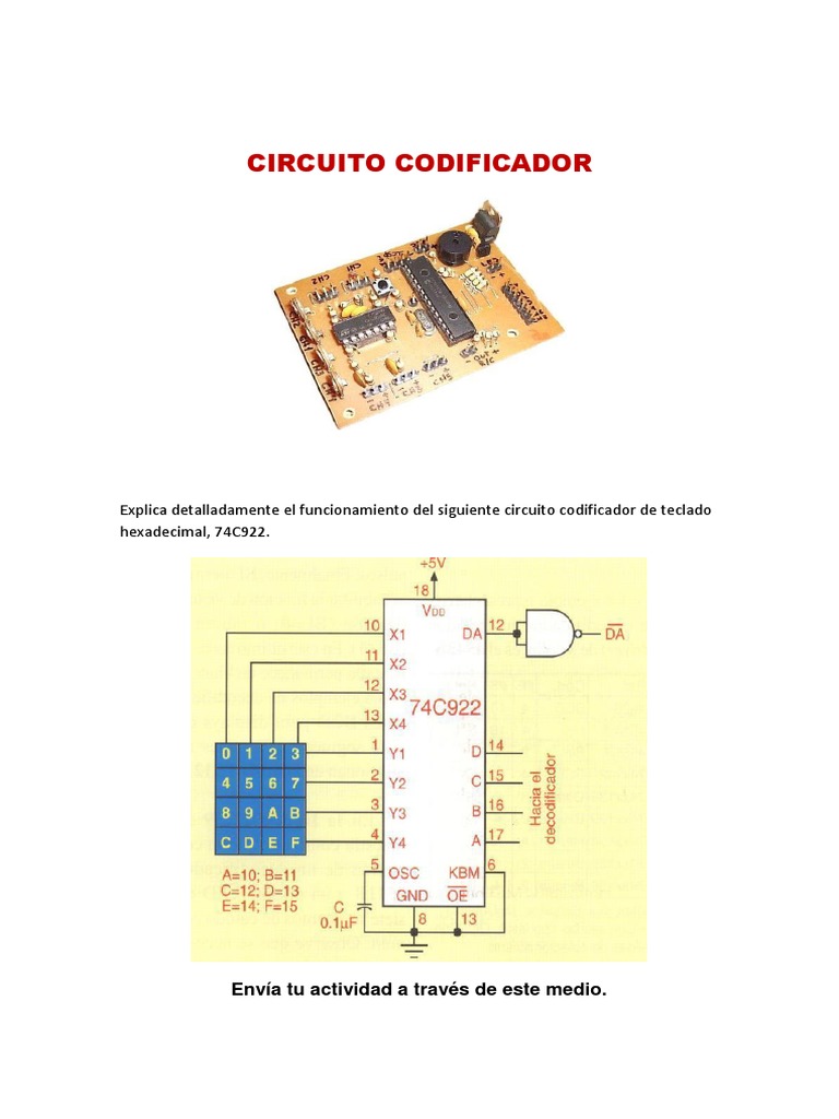 Circuito Codificador | Microcontrolador | Áreas de informática