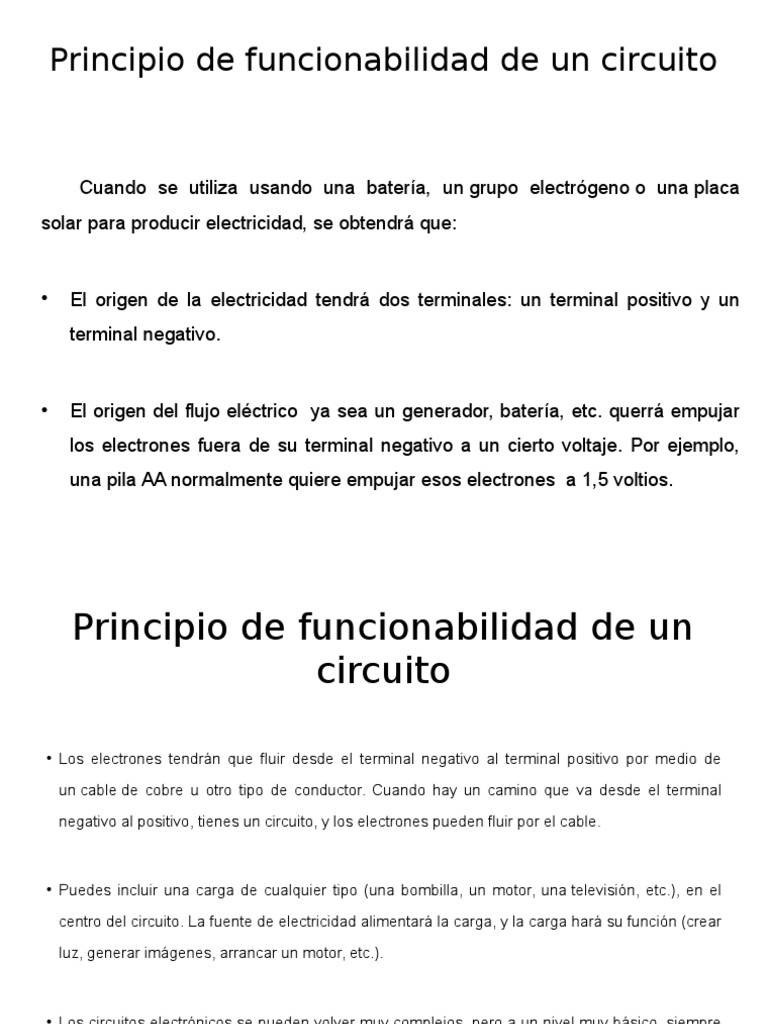 Principio de Funcionabilidad de Un Circuito | PDF | Electrónica ...