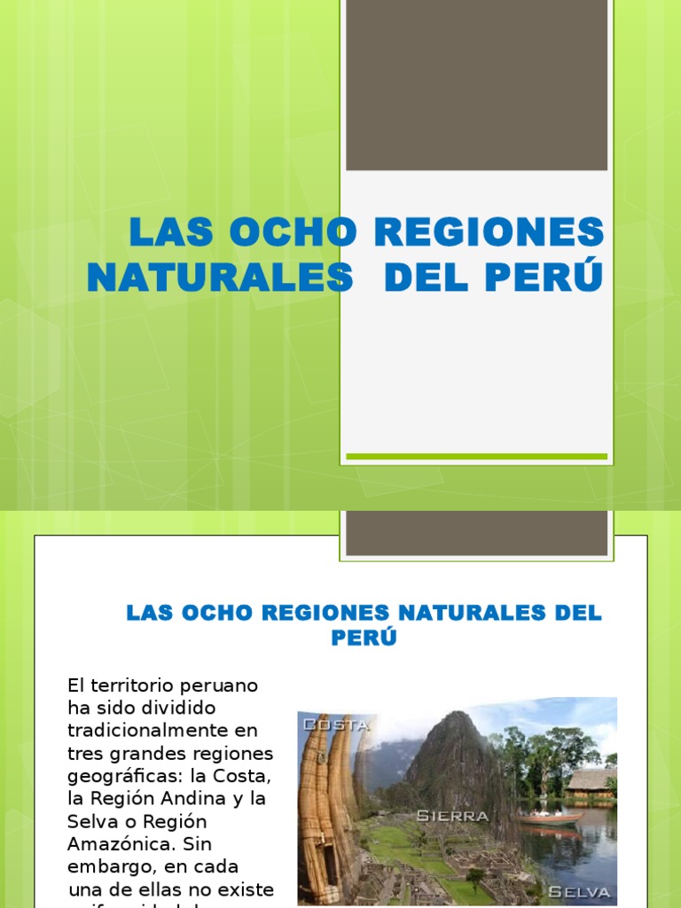Las 8 Regiones Naturales Del Peru | PDF | Geografía Física | Agricultura