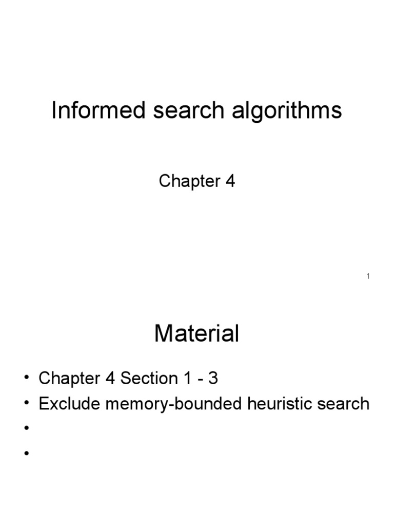 M04-Heuristics Informed Search | PDF | Genetic Algorithm | Applied Mathematics