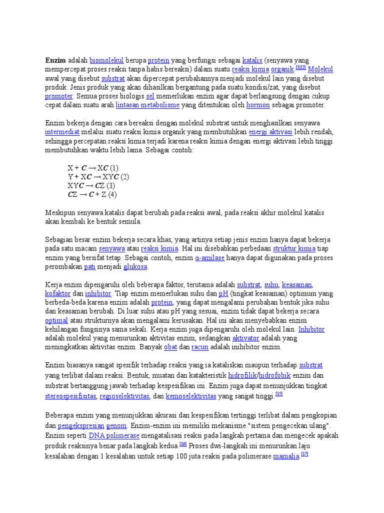 Materi Enzim | PDF | Sains & Matematika