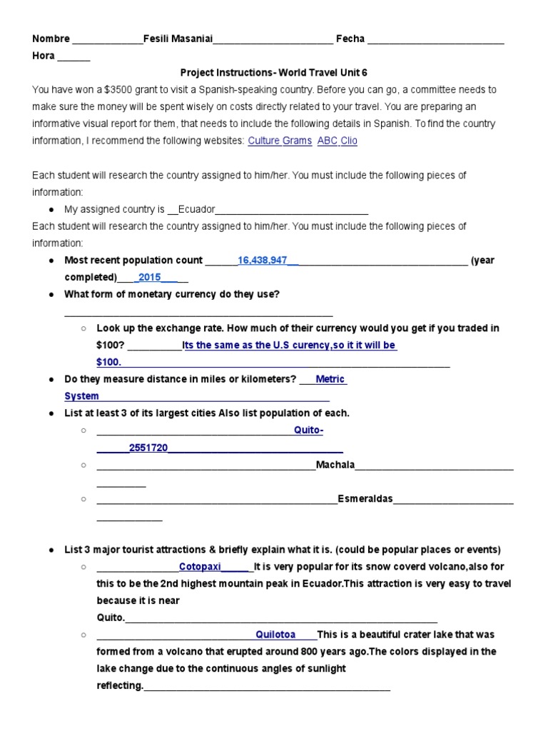 Copyofprojectinstructions Worldtravelunit6 | PDF | Airport | Hotel And ...