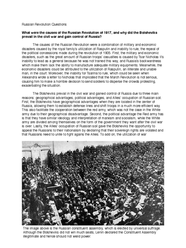 Key Questions on the Russian Revolution | PDF | Russian Revolution ...