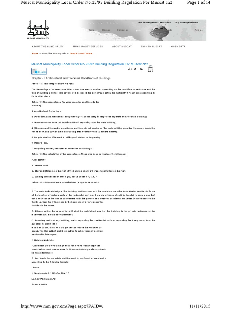 Muscat Municipality Building Regulations | PDF | Stairs | Window