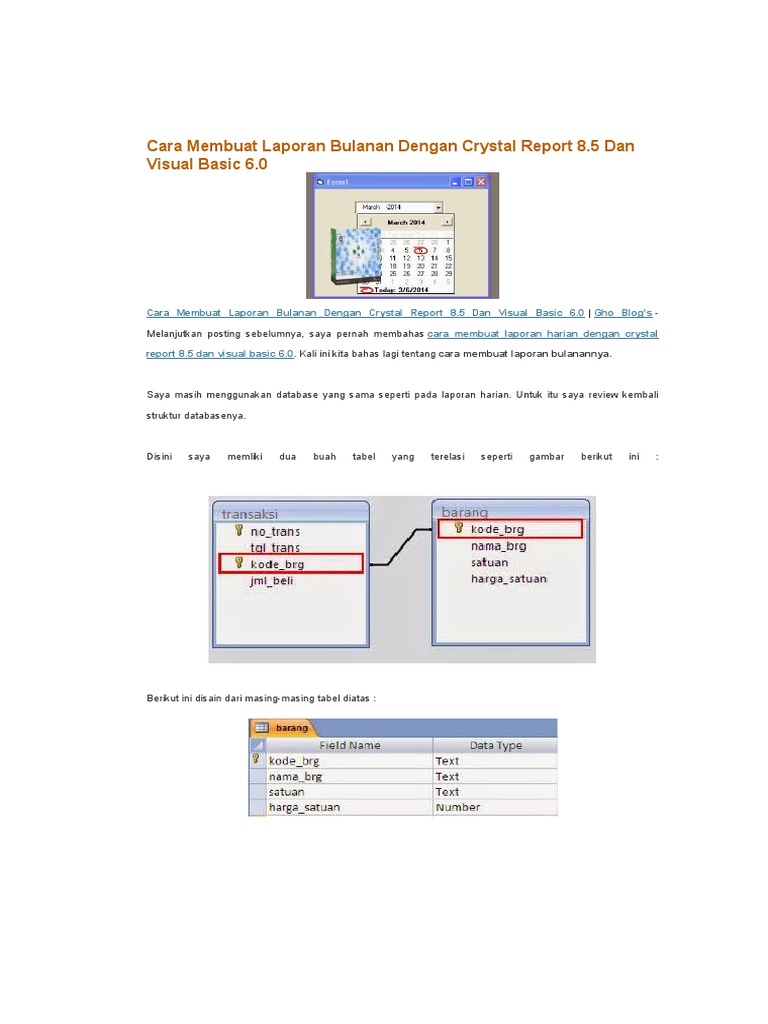 Cara Membuat Laporan Bulanan Dengan Crystal Report 8 | PDF