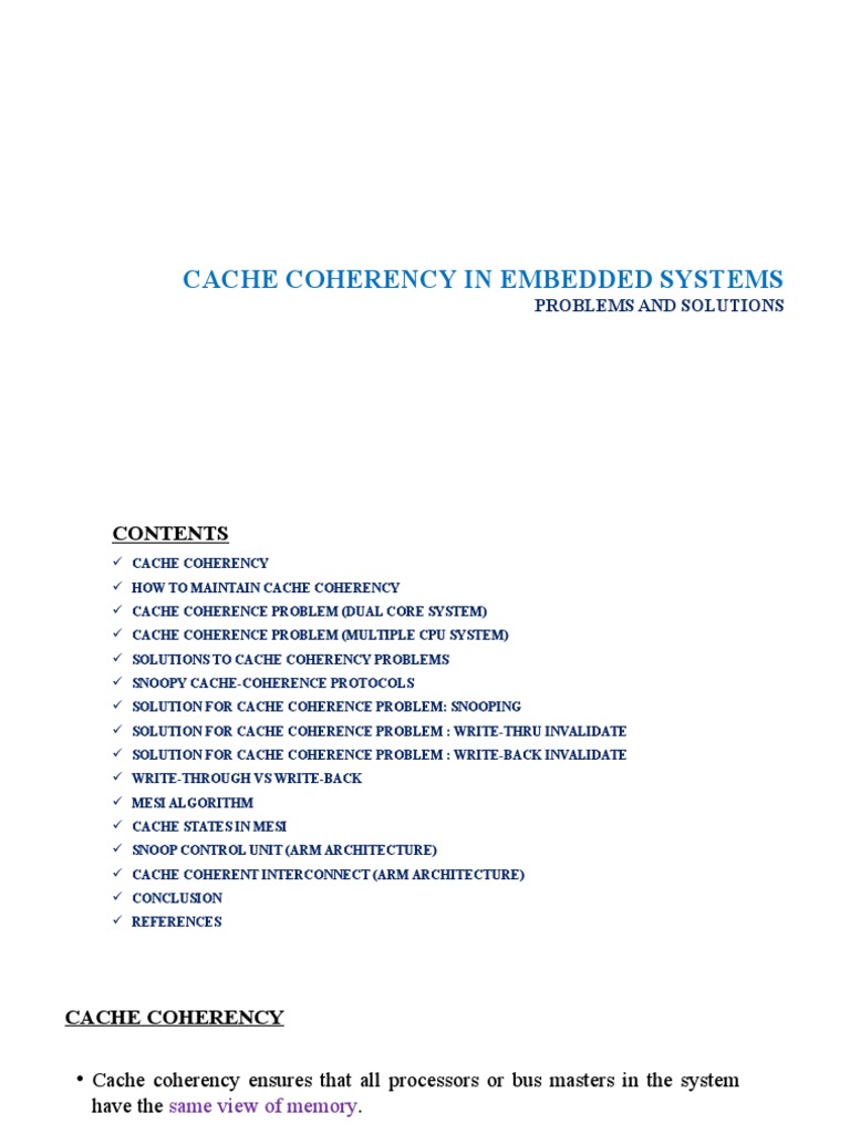 Cache Coherency S | PDF | Cache (Computing) | Computer Architecture Cache Coherency S | PDF | Cache (Computing) | Computer Architecture