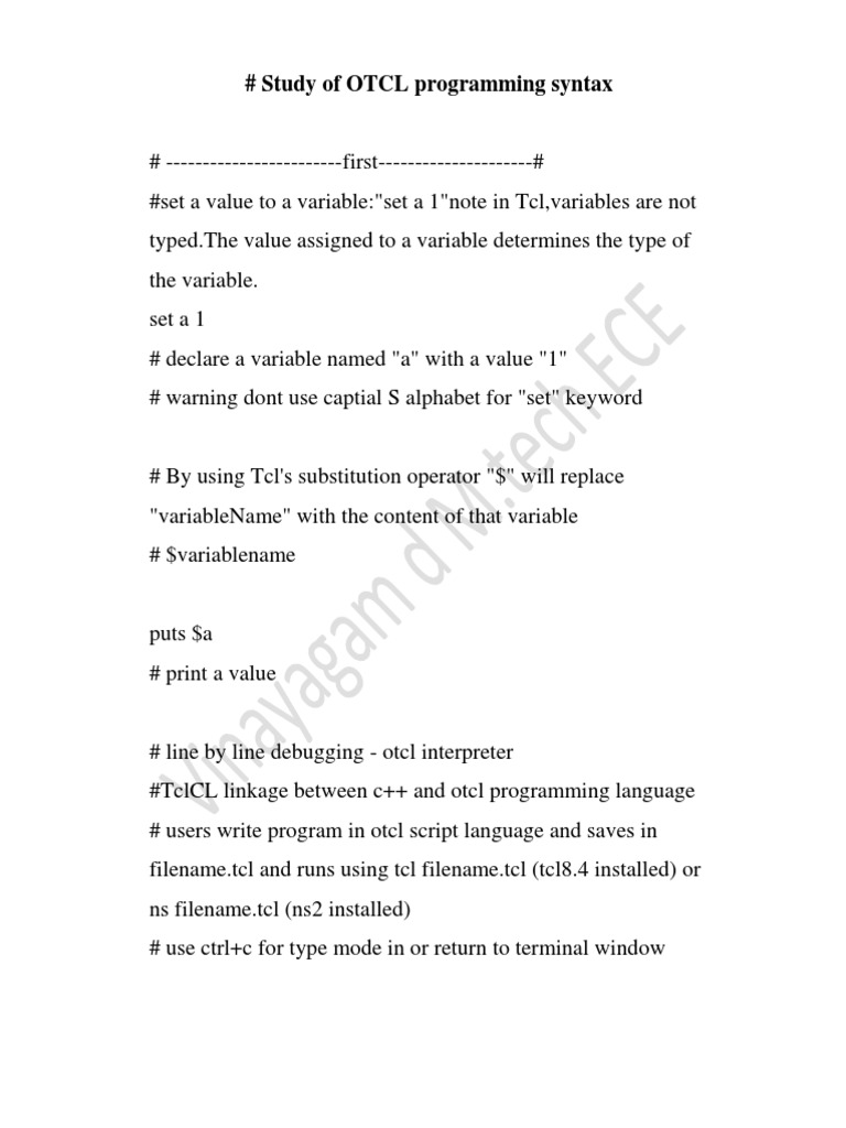 Otcl Programming Basics Syntax | PDF | File Transfer Protocol ...