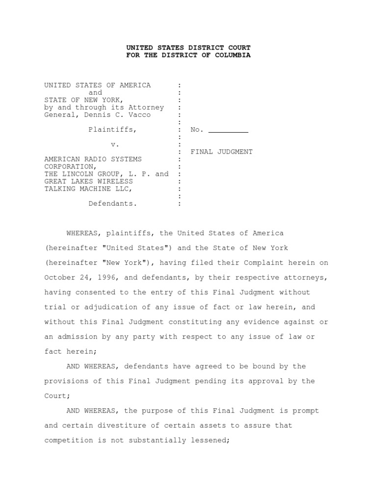 United States District Court For The District of Columbia | PDF ...