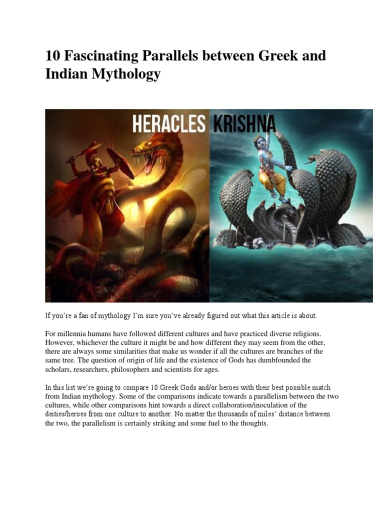Mythology: Greek & Indian Parallels | PDF | Eros | Hades