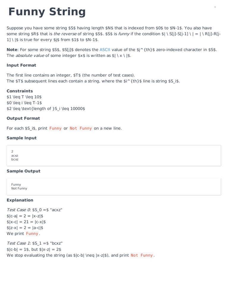 Funny String Checker Algorithm | PDF | Language Arts & Discipline ...