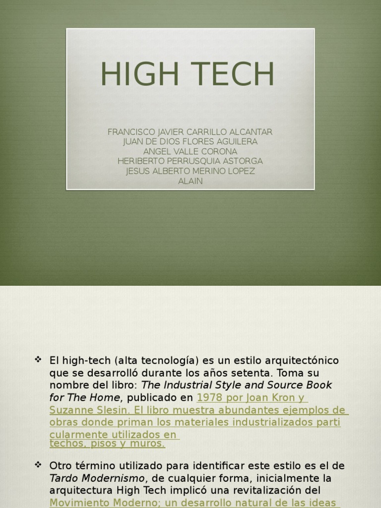 High Tech | PDF | Diseño arquitectonico | Arquitectura