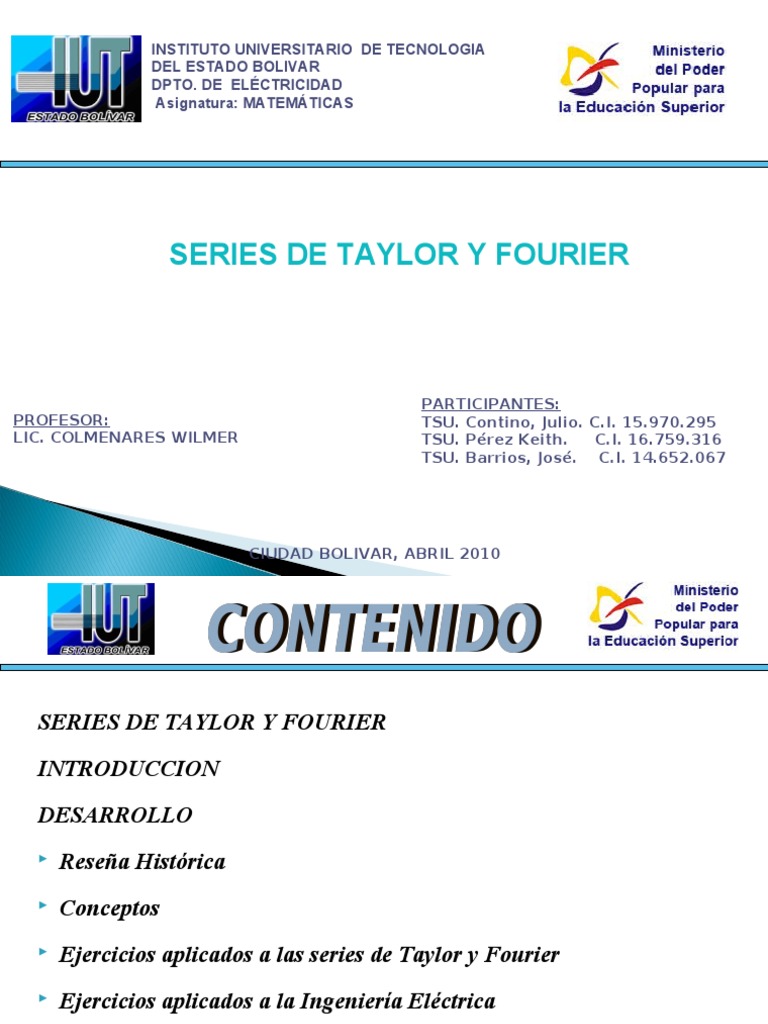 Series de Taylor y Fourier en Ingeniería | PDF | Series de Fourier ...