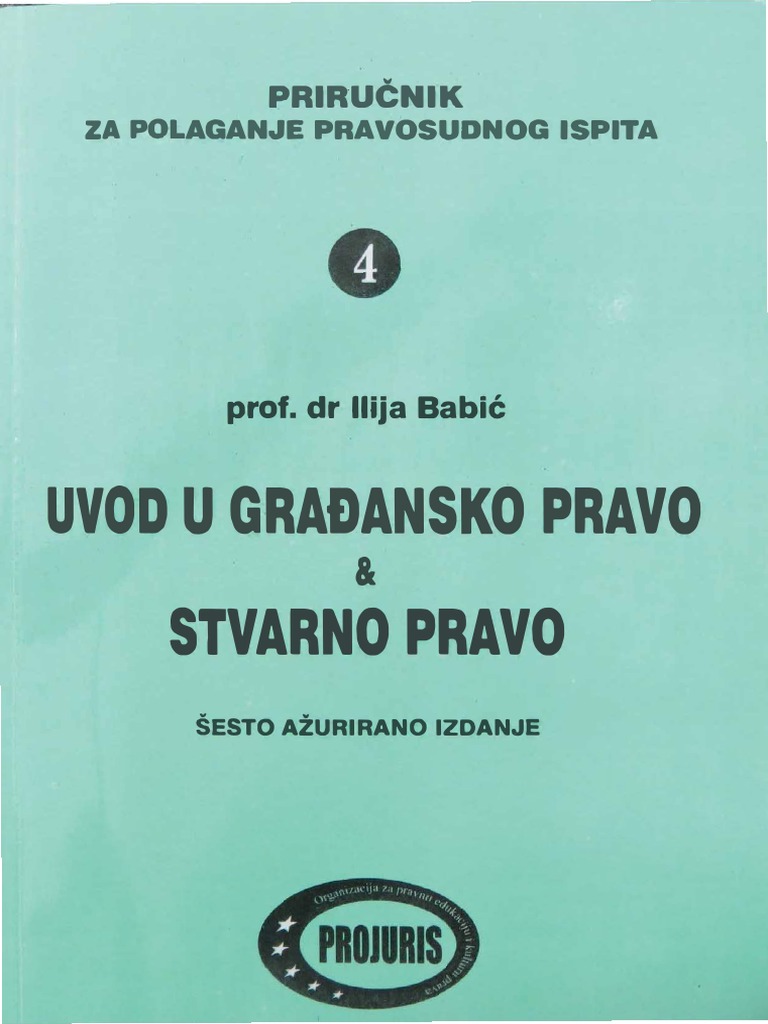 Uvod U Gradjansko Pravo I Stvarno Pravo Resize PDF | PDF