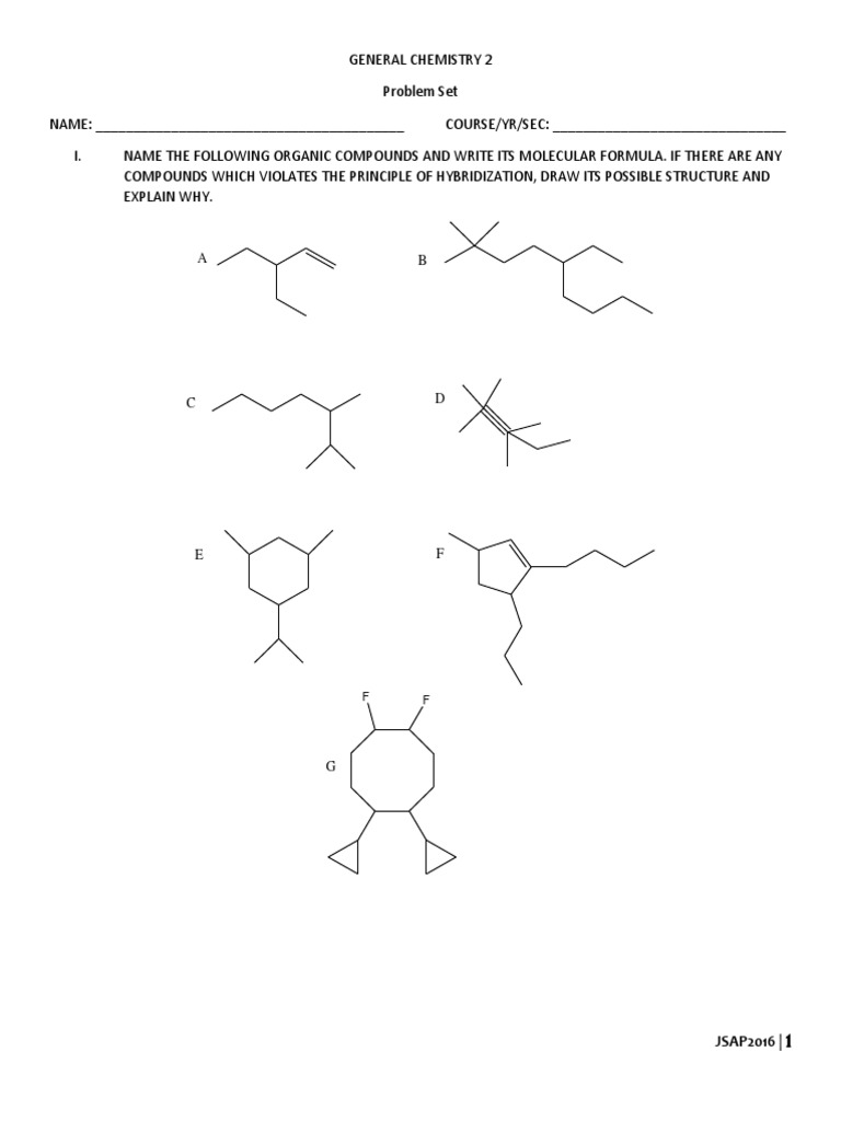 Organic Chemistry Problem Set Guide | PDF | Science & Mathematics