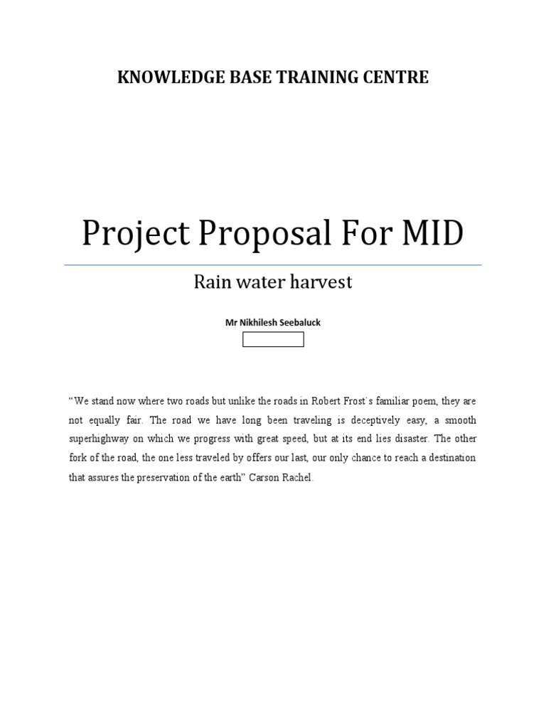 Project Proposal For MID: Knowledge Base Training Centre | PDF | Water ...