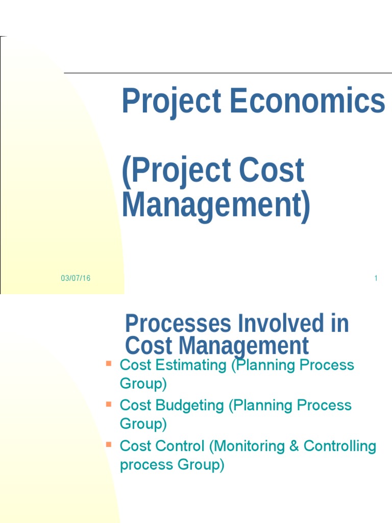 Project Economics (Project Cost Management) | PDF | Industries ...
