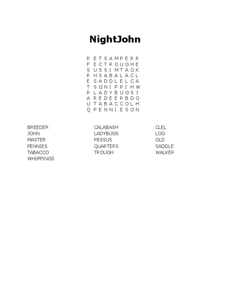 Nightjohn Book Overview | PDF