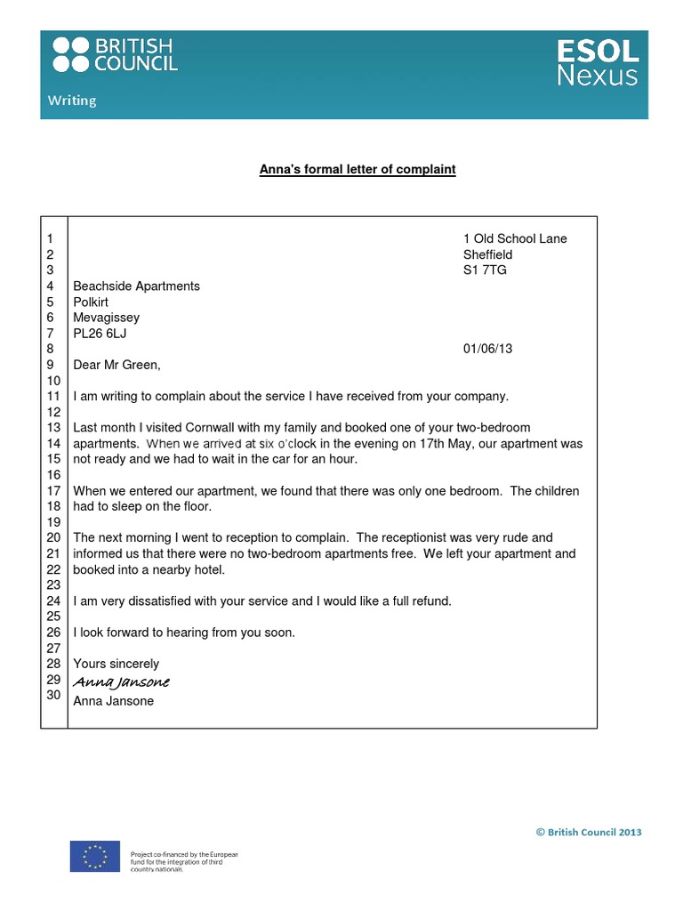 Anna's Formal Letter | PDF