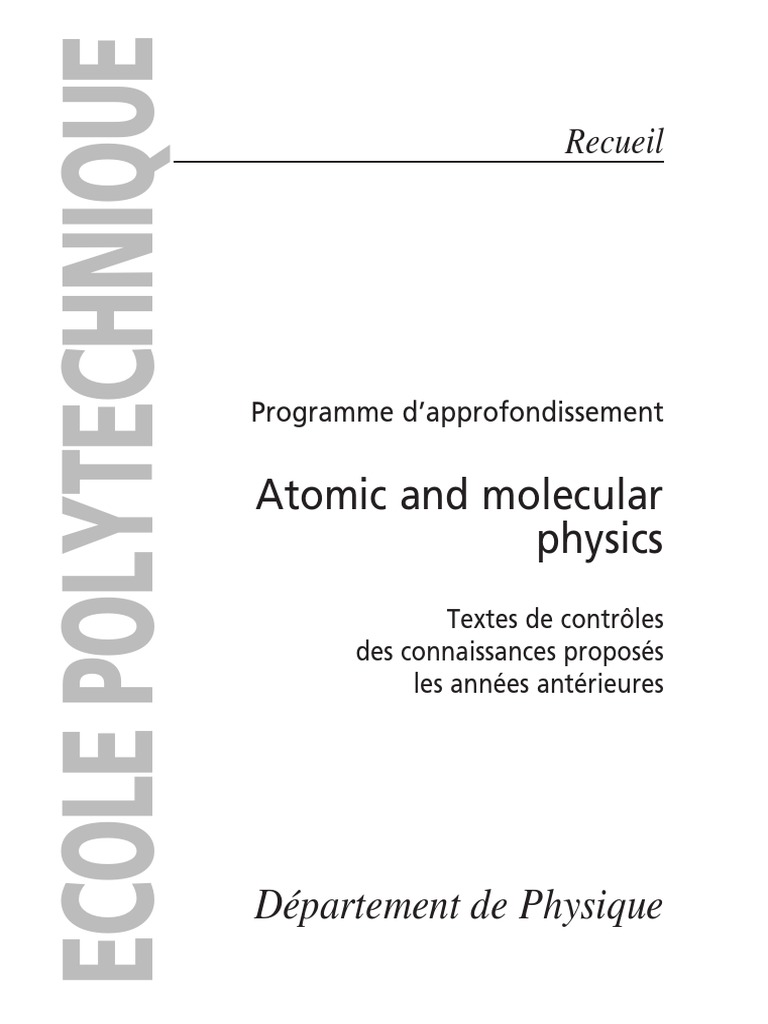 Atomic Molecular Physics | PDF | Electron Configuration | Molecular Orbital