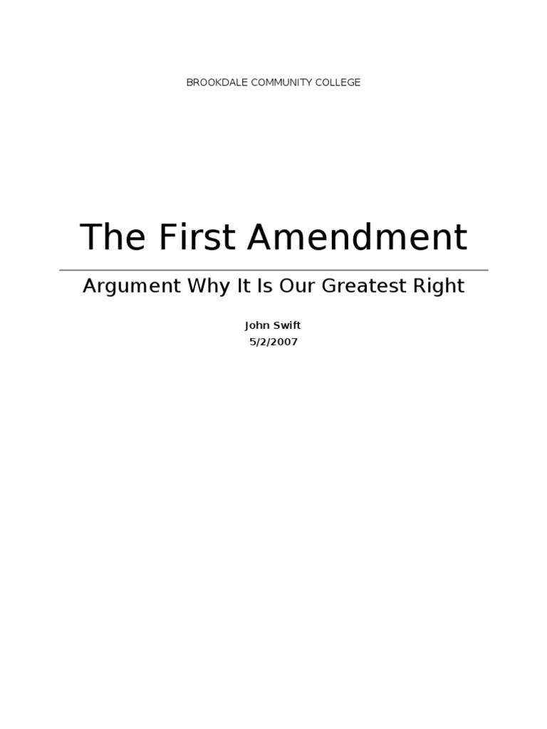 Importance and History of The First Amendment | PDF | American Civil ...