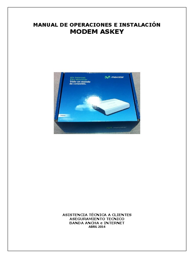Manual de Operaciones e Instalación Modem Askey | PDF | Módem | Red de ...