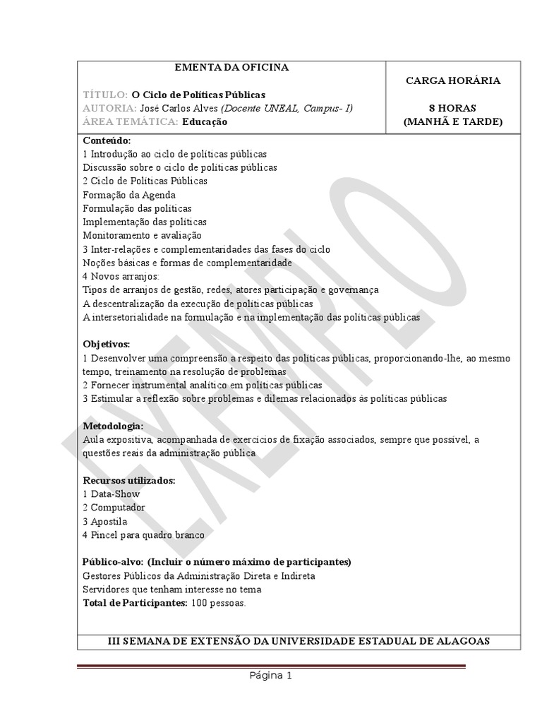 Modelo - Ementa | PDF