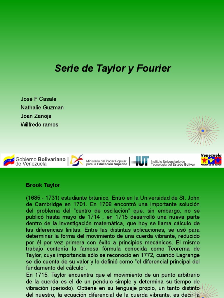Series de Taylor y Fourier: Fundamentos y Aplicaciones | PDF | Series ...