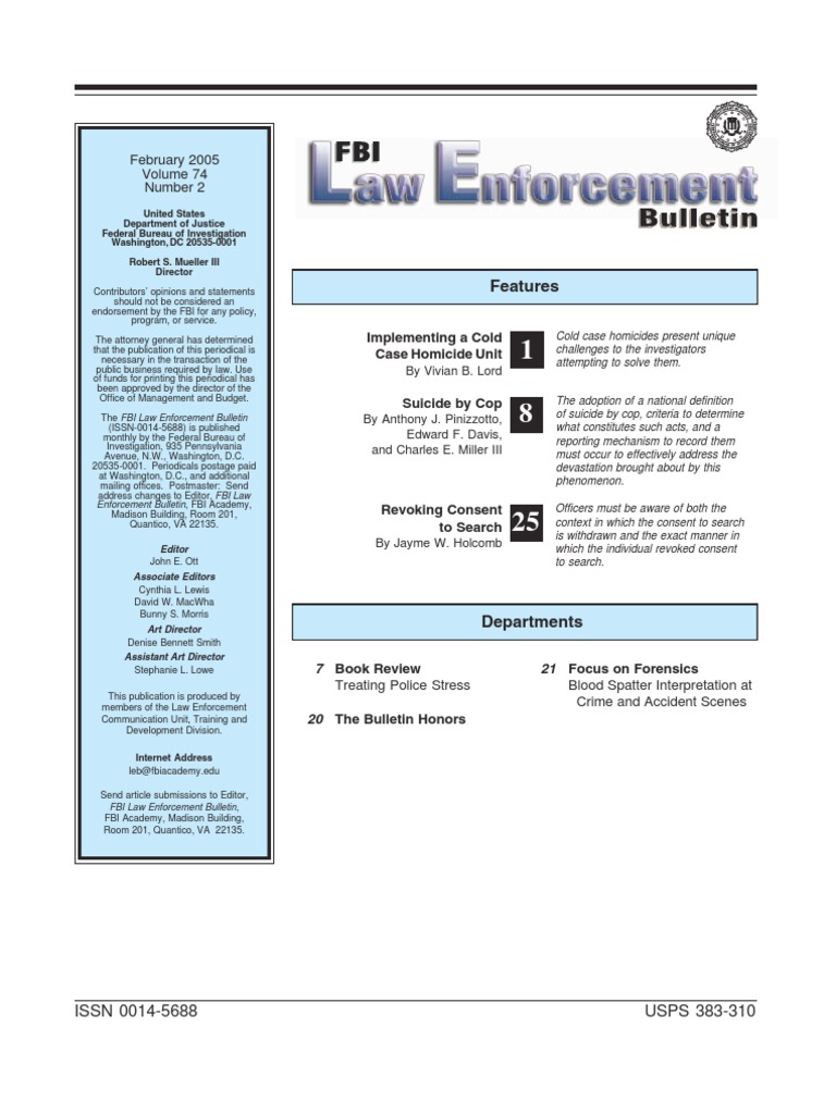 FBI Law Enforcement Bulletin - Feb05leb | Uniform Crime Reports | Detective